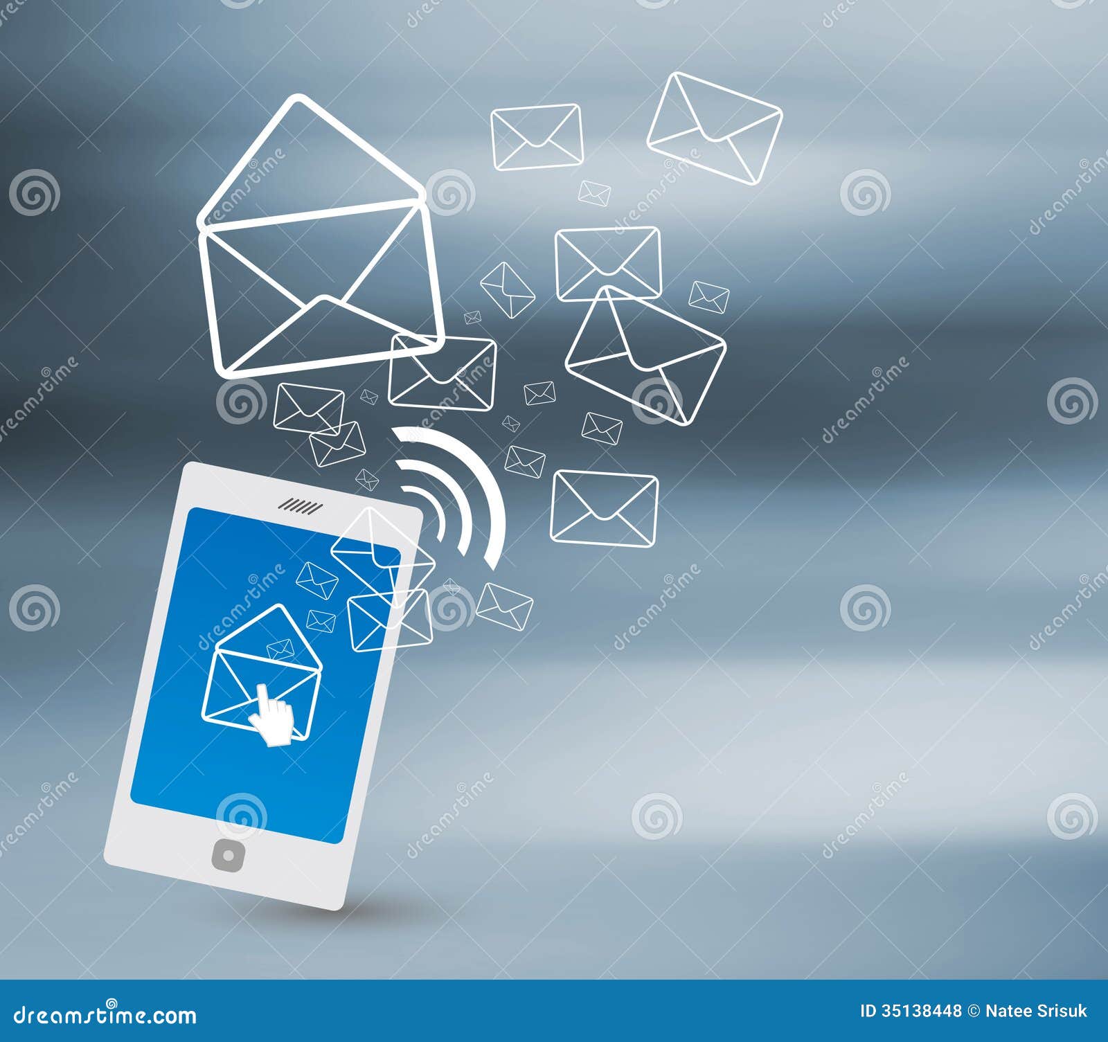 Sending SMS stock illustration. Illustration of mailbox - 35138448