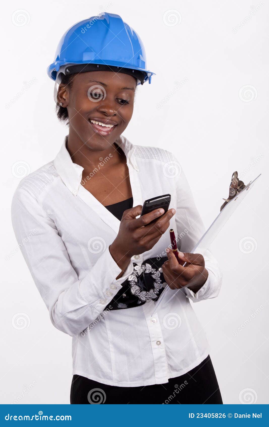 Sending a text from work stock photo. Image of surveyor - 23405826