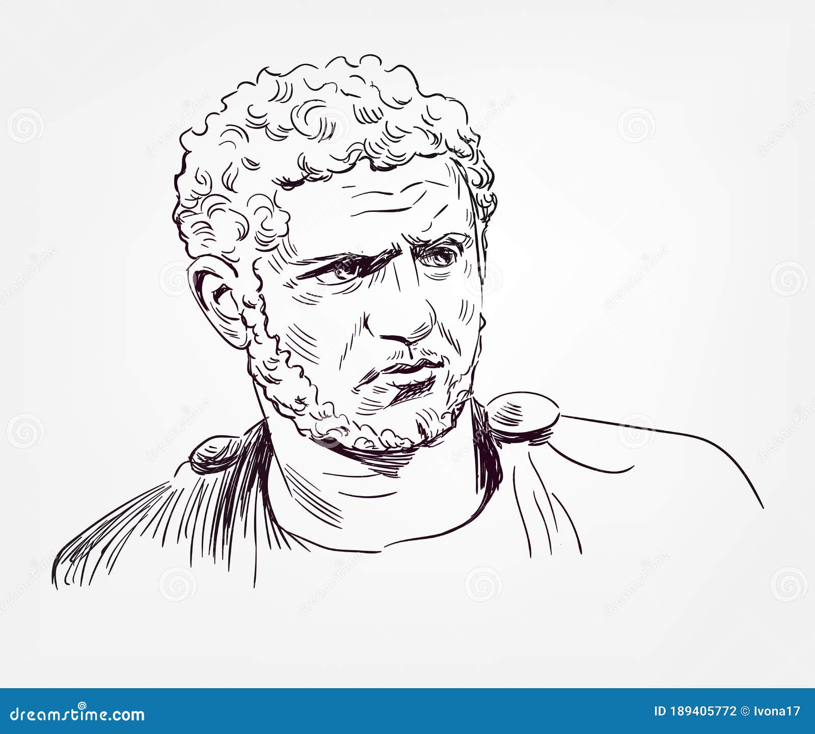 Seneca the Younger Vector Sketch Style Portrait Editorial Photography ...