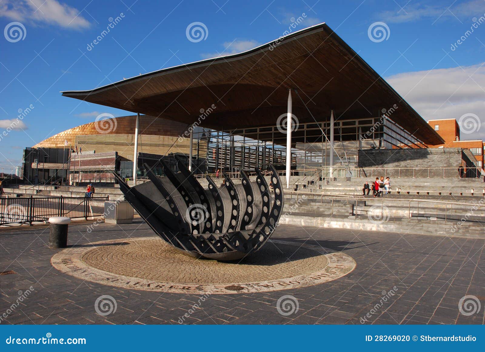 Senedd Building, Welsh Parliament with Large Unique Art Architecture ...