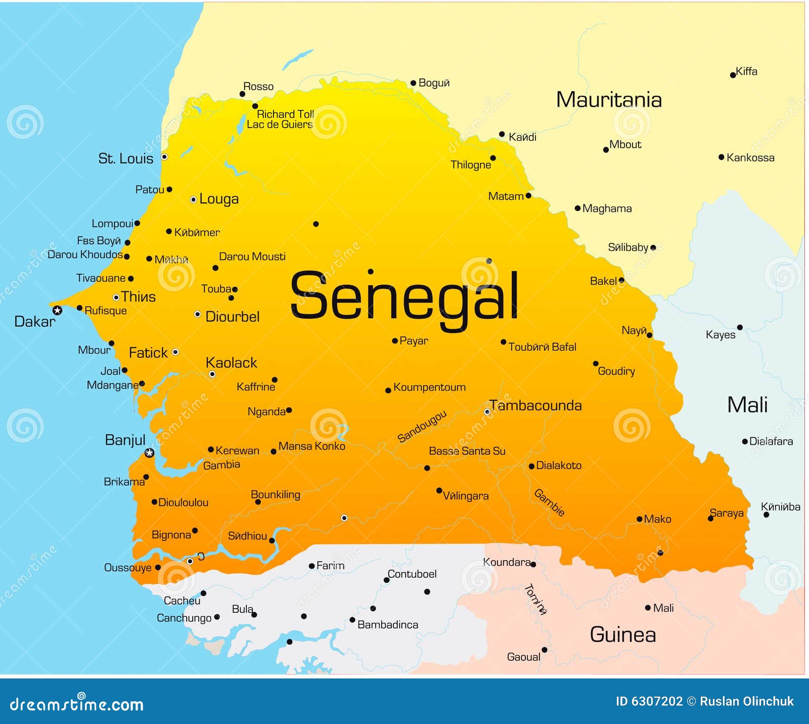 Senegal stock vector. Illustration of country, sahara - 6307202