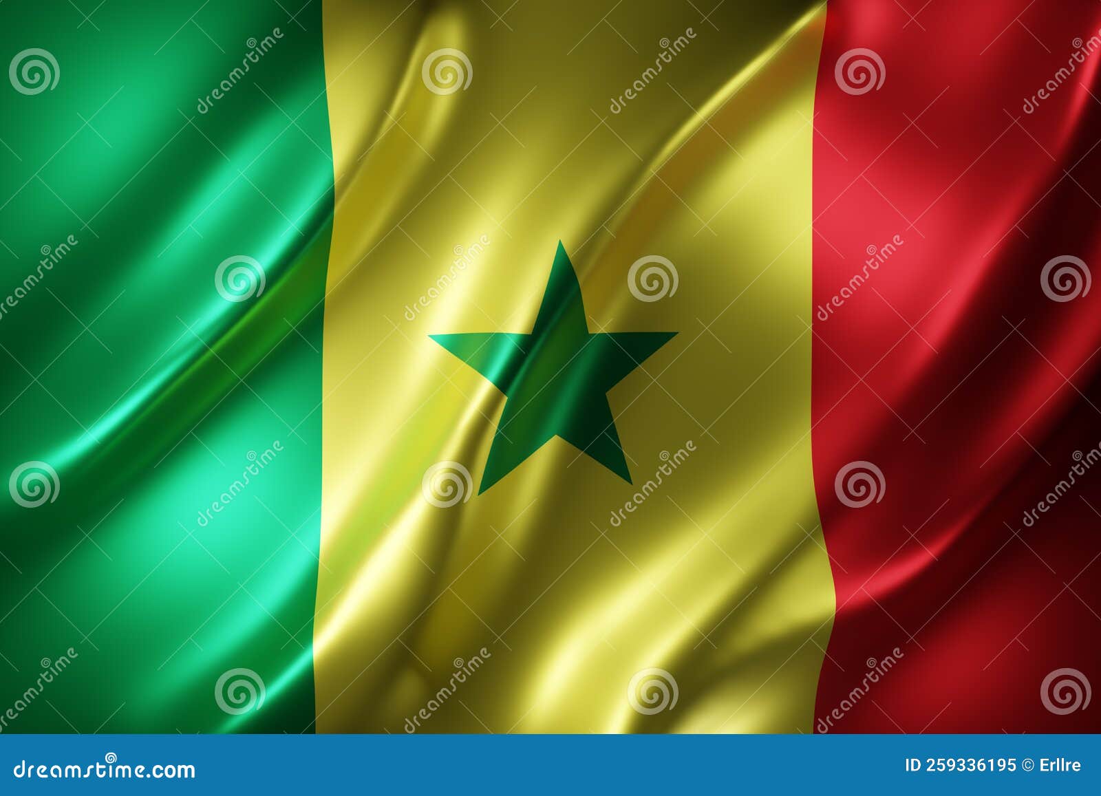 Senegal 3d flag stock illustration. Illustration of african - 259336195