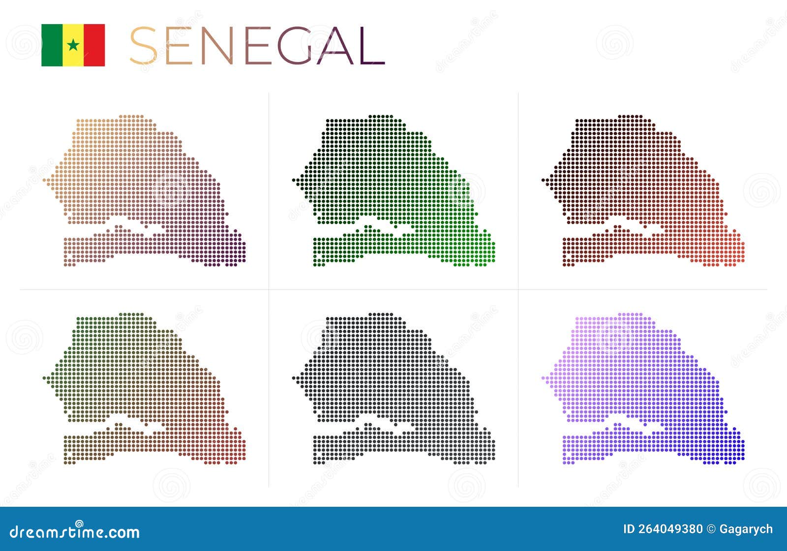Senegal dotted map set. stock vector. Illustration of graphic - 264049380
