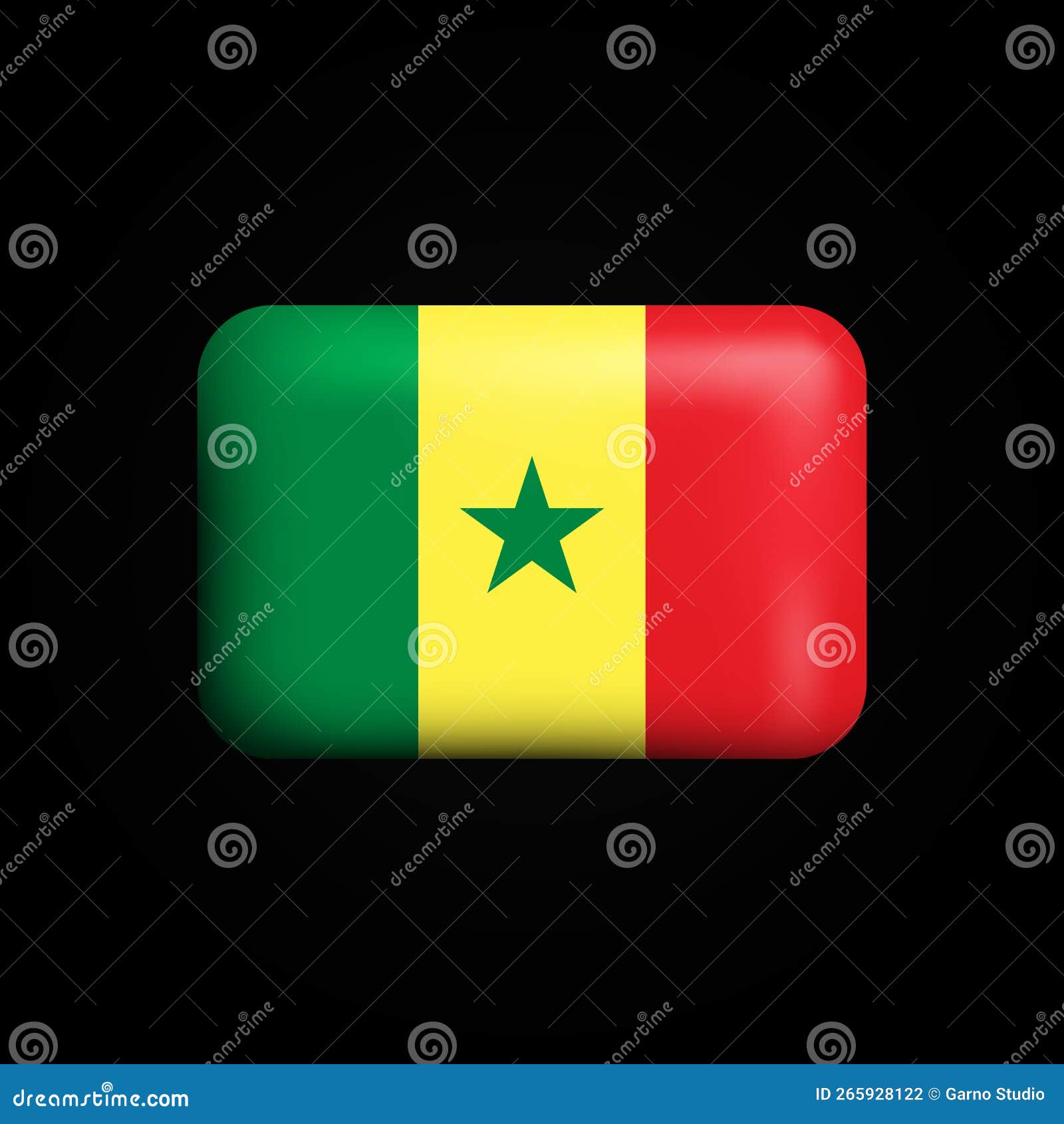 Senegal Flag 3D Icon. National Flag of Senegal Stock Vector ...