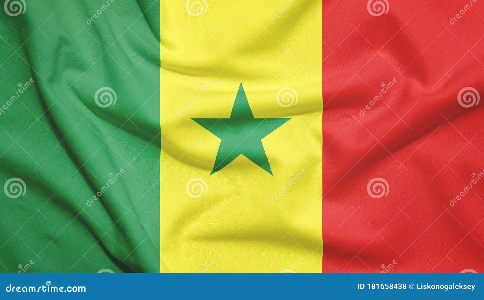 Senegal Flag with Fabric Texture Stock Photo - Image of crease, closeup ...