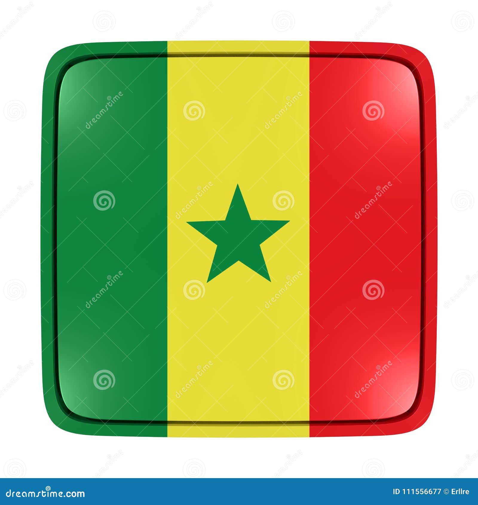 Senegal flag icon stock illustration. Illustration of flag - 111556677