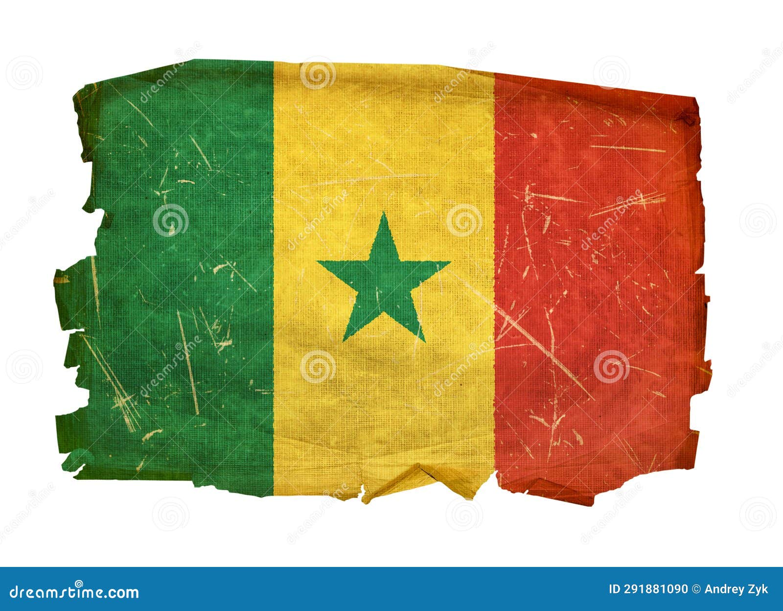 Senegal Flag old stock photo. Image of ragged, painting - 291881090