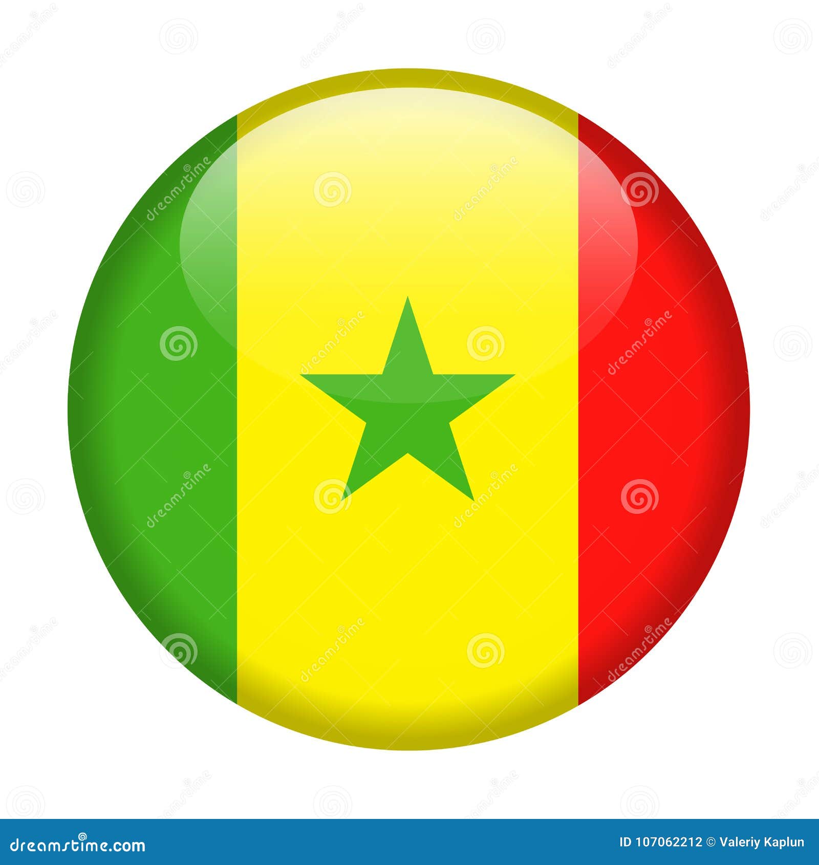 Senegal Flag Vector Round Icon Stock Illustration - Illustration of ...