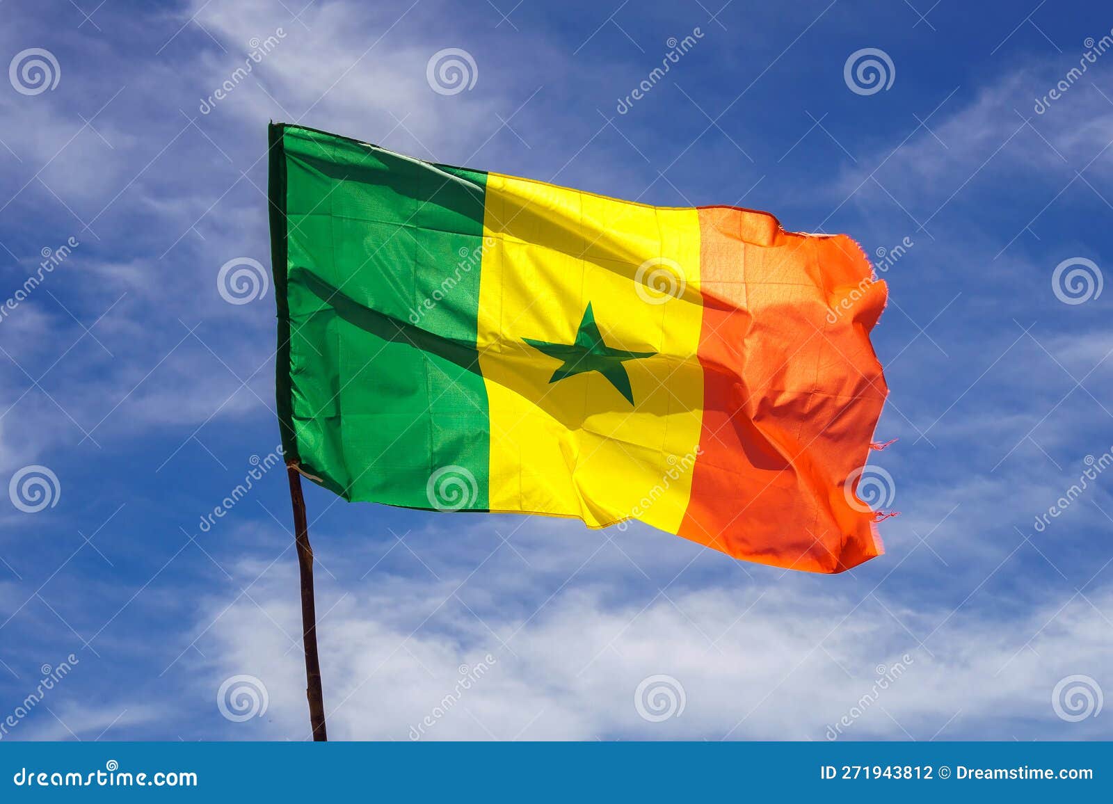 Senegal Flag Waving in the Wind Against Sky Stock Photo - Image of epic ...
