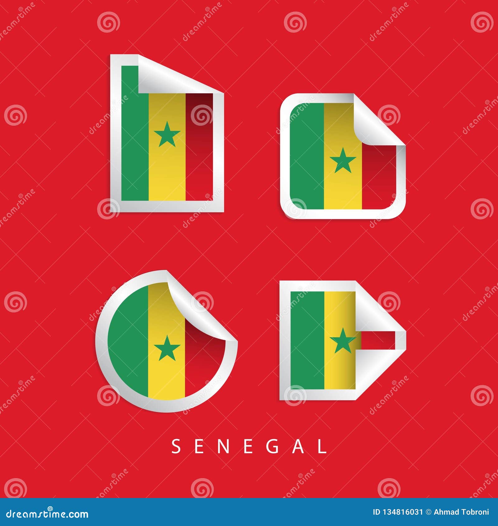 Senegal Label Flags Vector Design Illustration Stock Vector ...