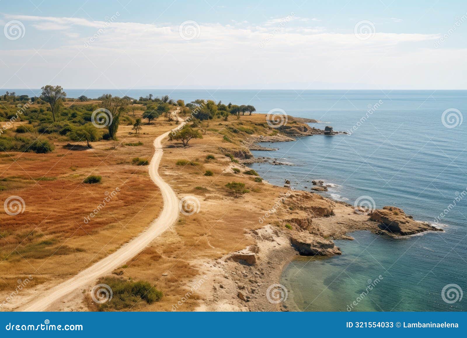 Senegal Landscape. Serene Coastal Landscape with Winding Path by the ...