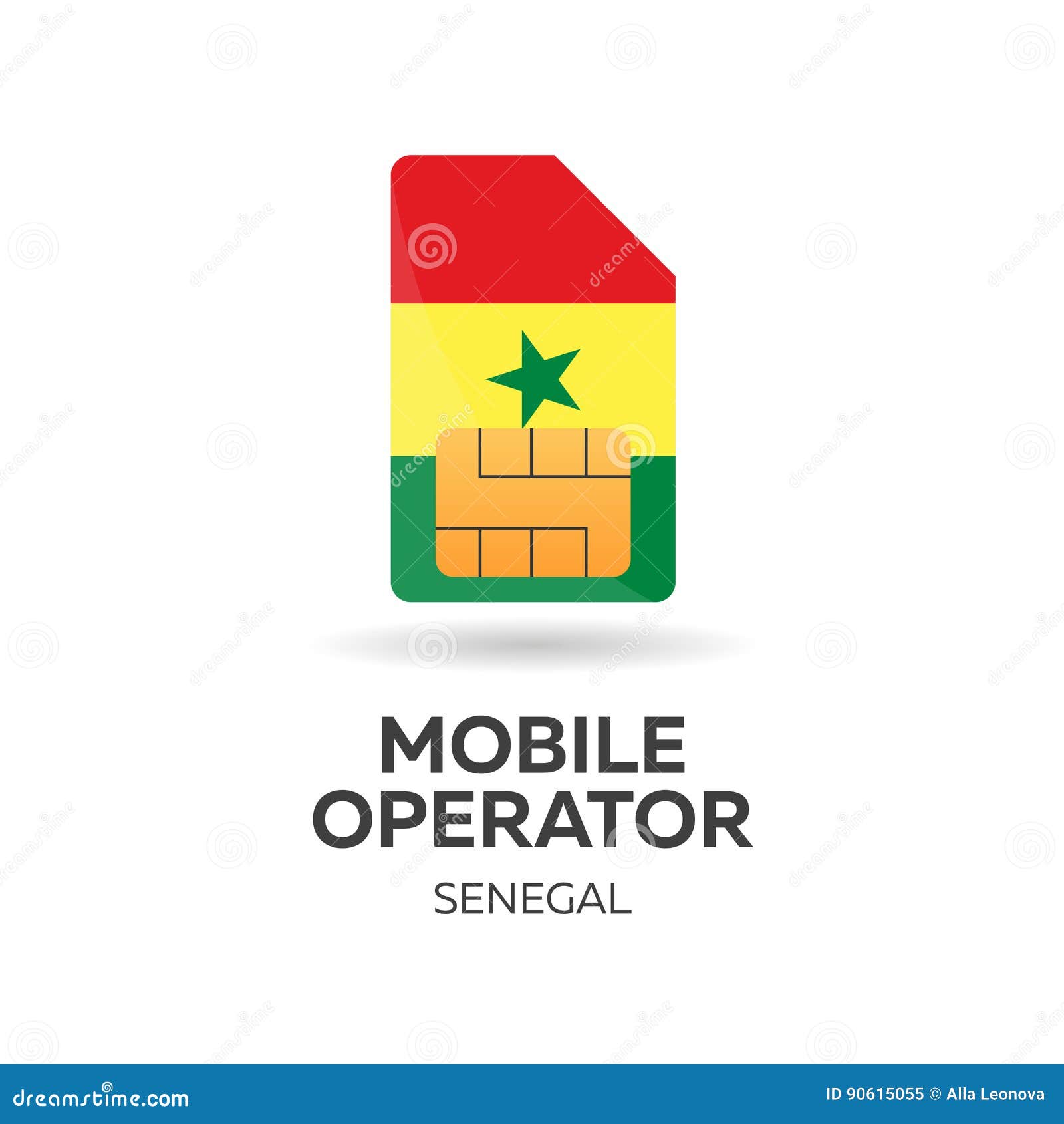 Senegal Mobile Operator. SIM Card with Flag. Vector Illustration. Stock ...