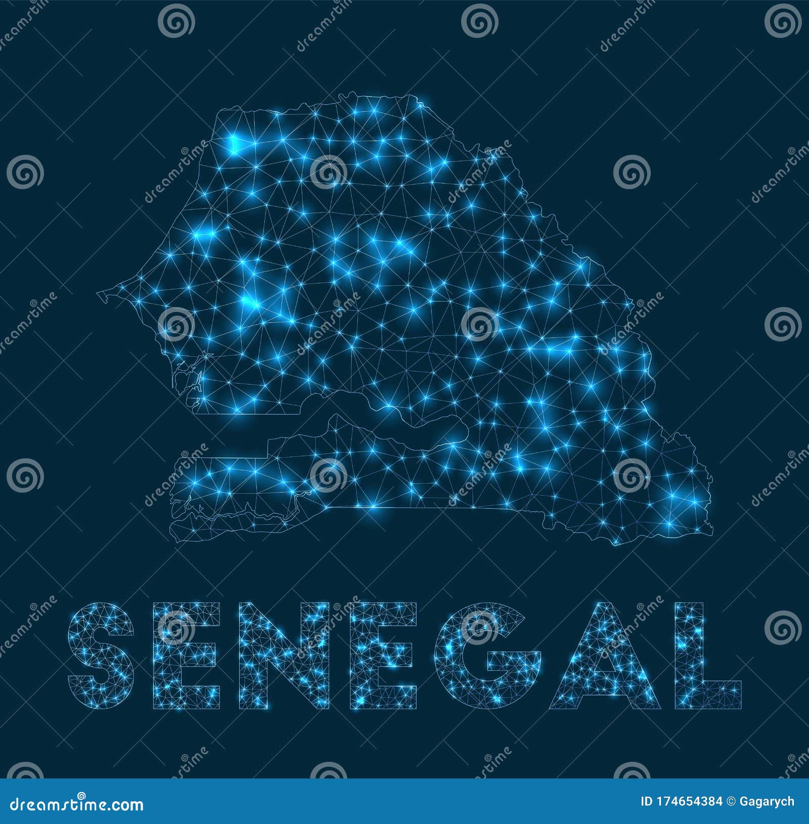 Senegal Map Connections Collage Cartoon Vector | CartoonDealer.com ...