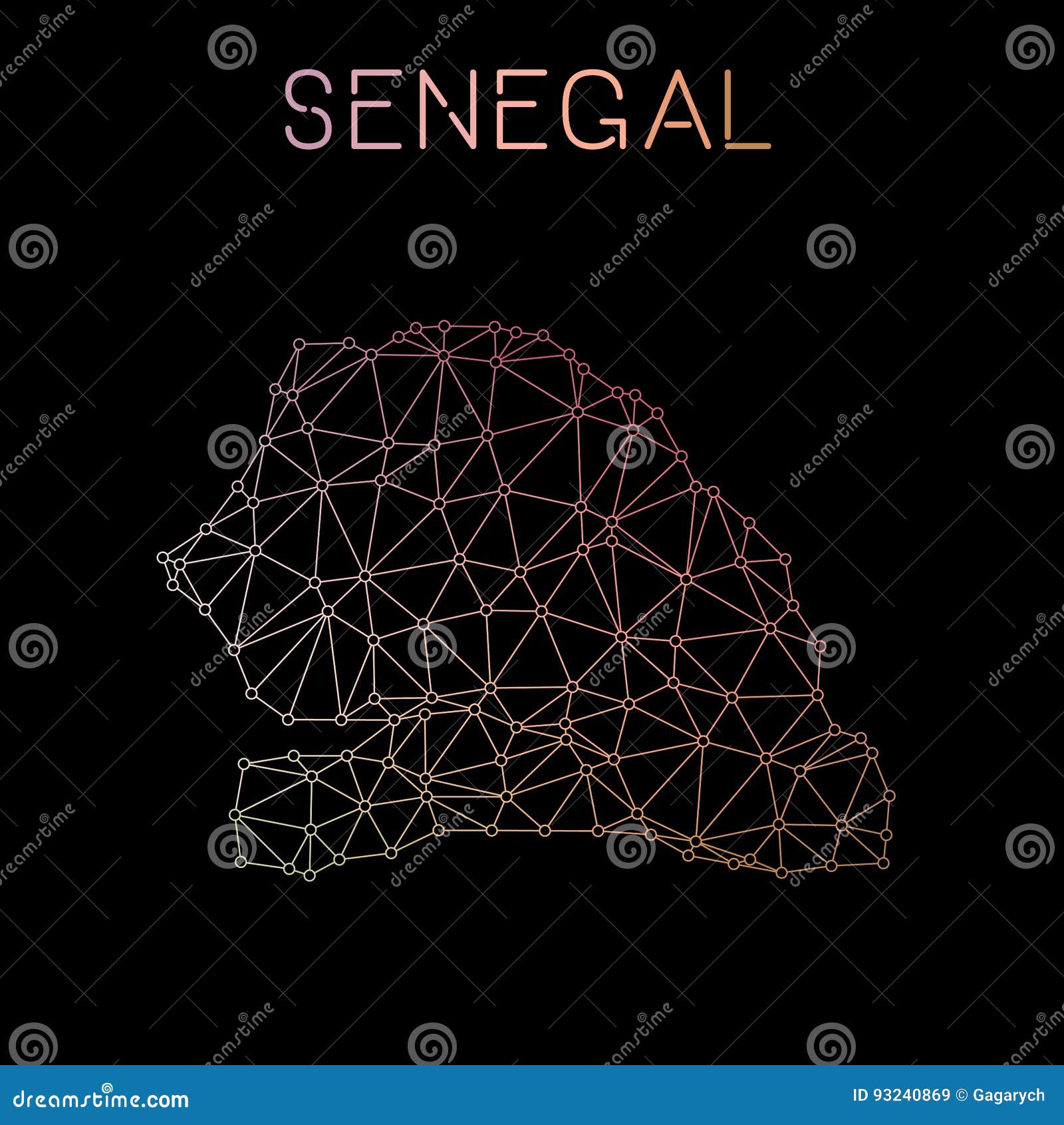Senegal Map Connections Collage Cartoon Vector | CartoonDealer.com ...
