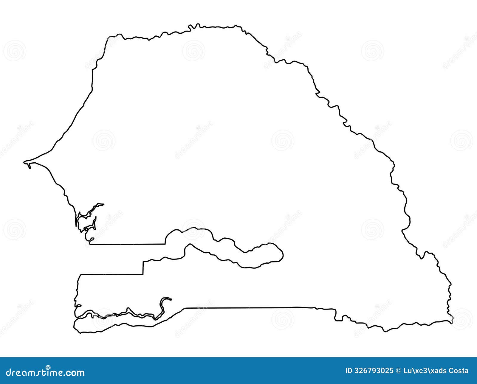 Senegal Outline Map Cartoon Vector | CartoonDealer.com #323786009