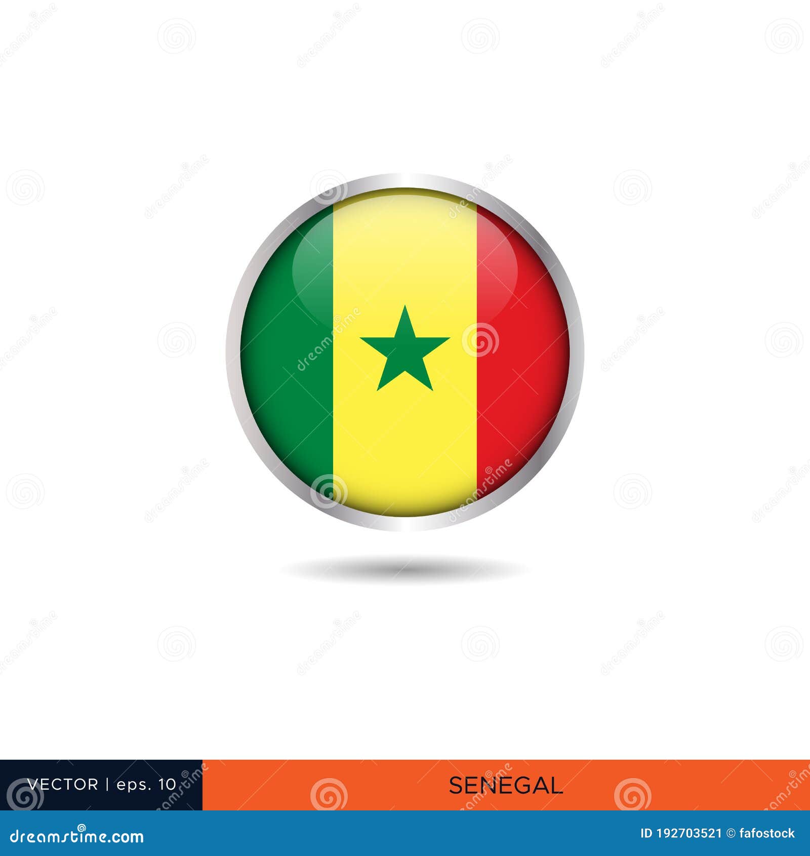 Senegal Round Flag Vector Design. Stock Vector - Illustration of ...