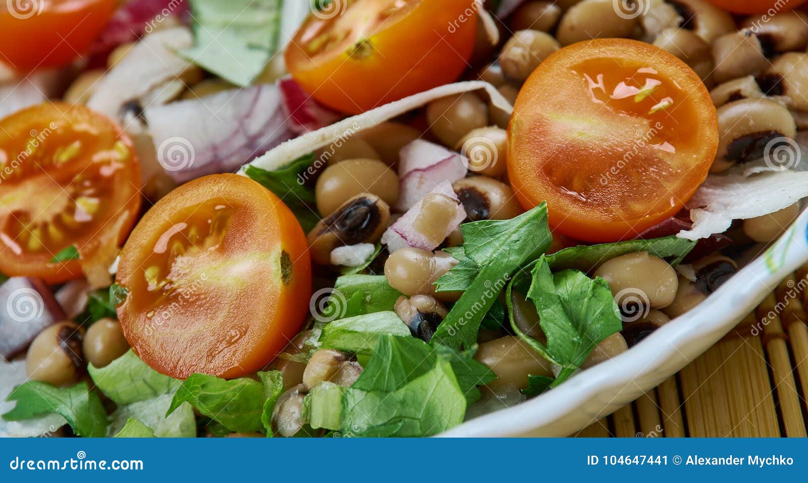 Senegals Nero-ha Osservato Pea Salad Immagine Stock - Immagine di ...