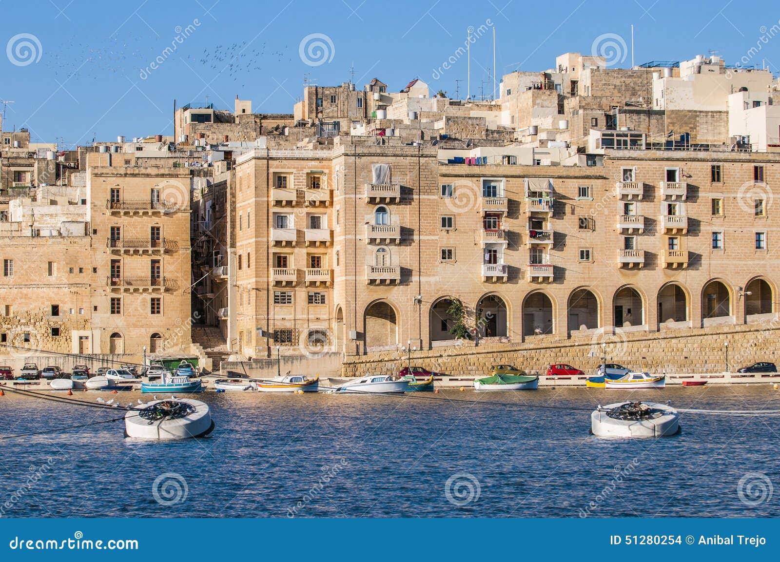Senglea As Seen from Birgu, Malta Stock Photo - Image of smallest ...