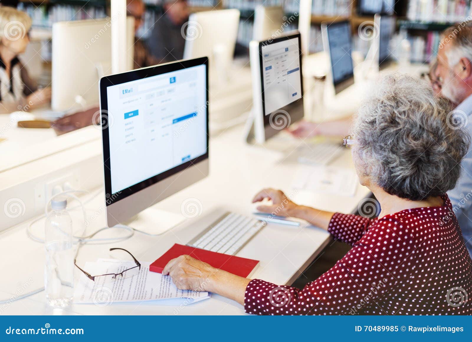 Senior Adult Internet Learning Technology Concept Stock Image - Image ...