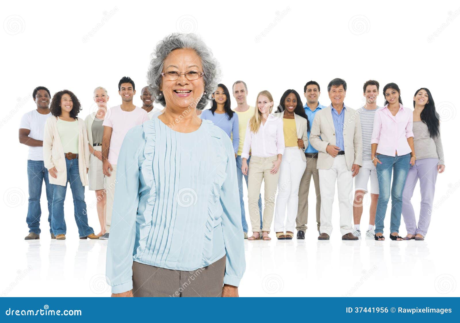 Senior Adult Standing Out from the Crowd Stock Photo - Image of people ...