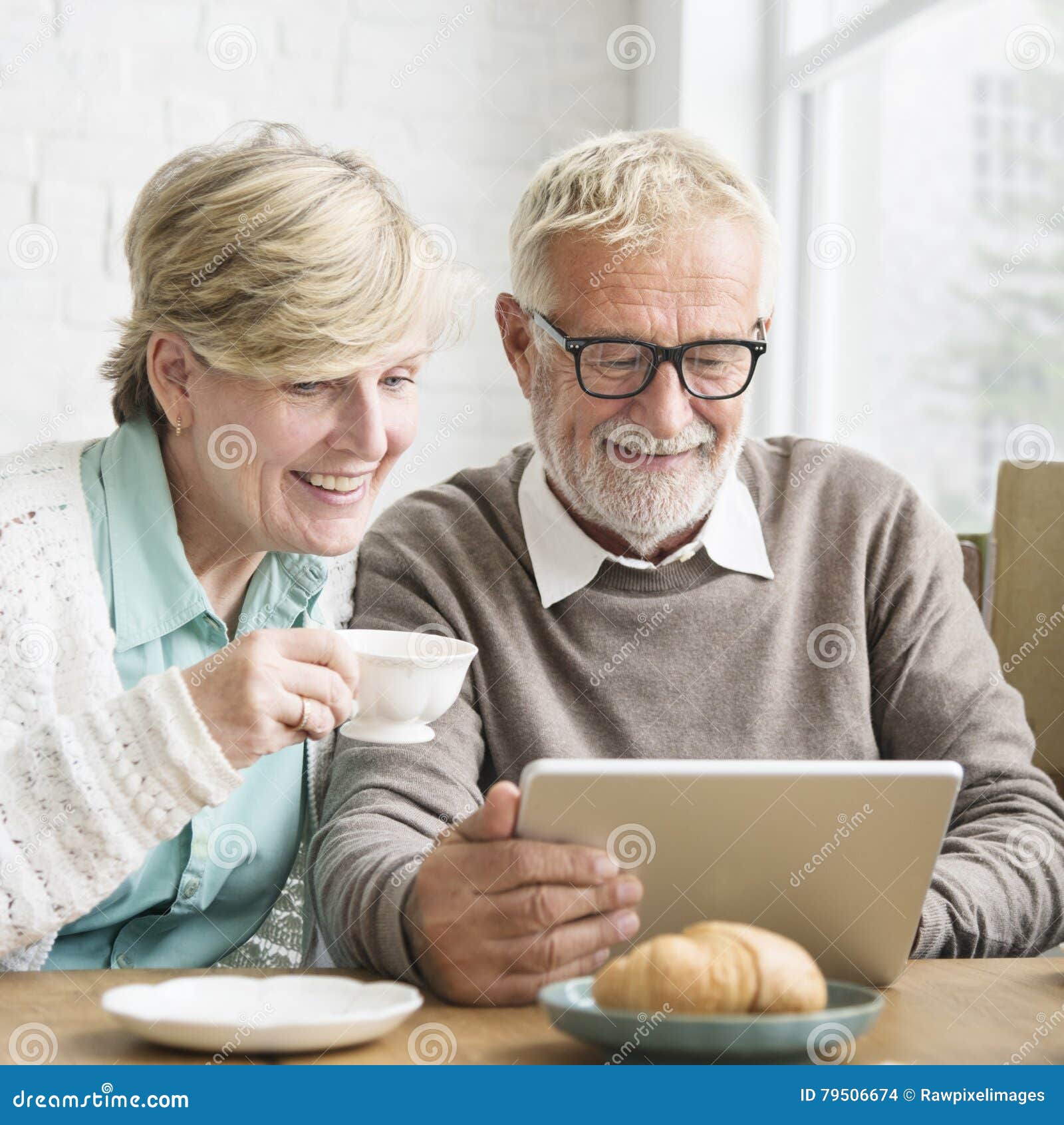 Senior Adult Using Digital Device Tablet Concept Stock Photo - Image of ...