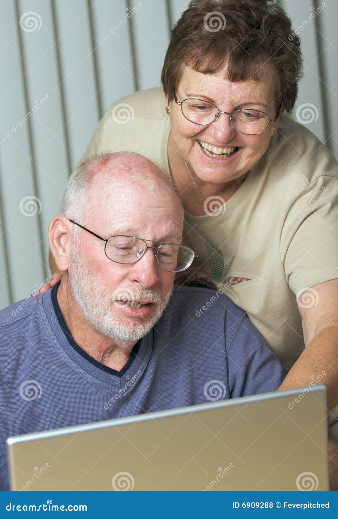 Senior Adults on Laptop Computer Stock Photo - Image of smiling ...
