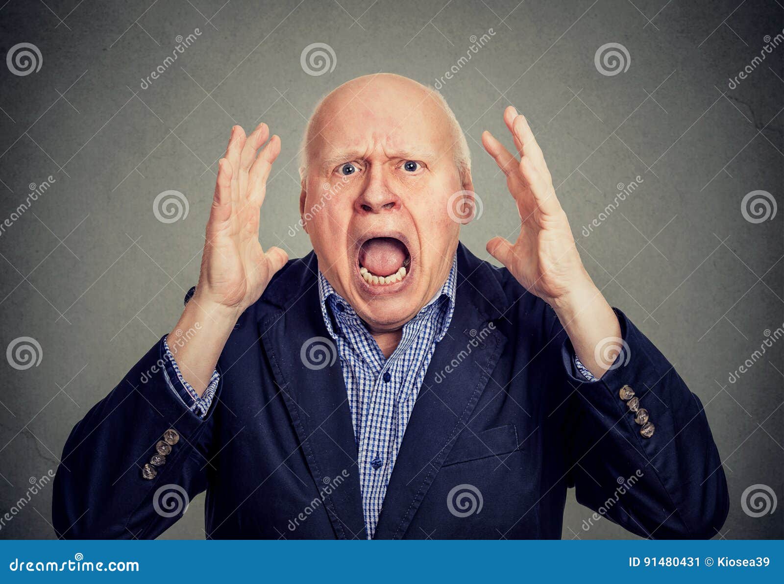 Senior angry man screaming stock image. Image of aged - 91480431
