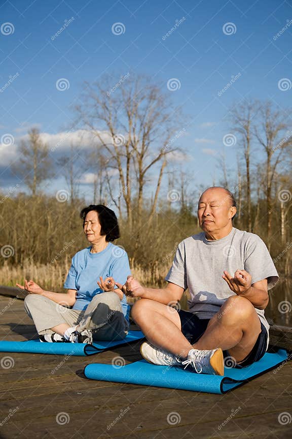 Senior Asian Couple Exercise Stock Image - Image of exercise, asian ...