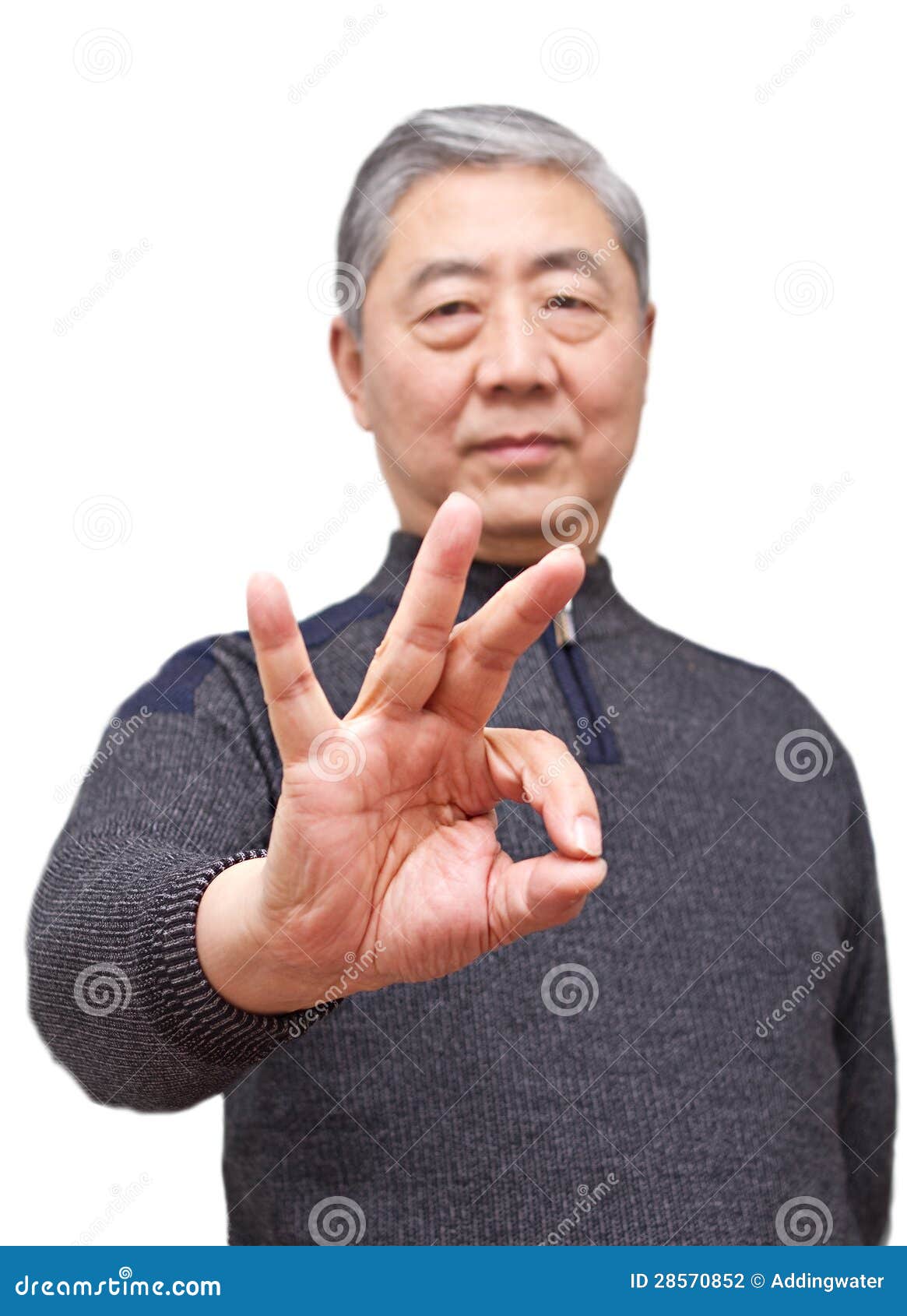 Senior Asian Man Showing Finger Stock Photo - Image of abstract, hand ...