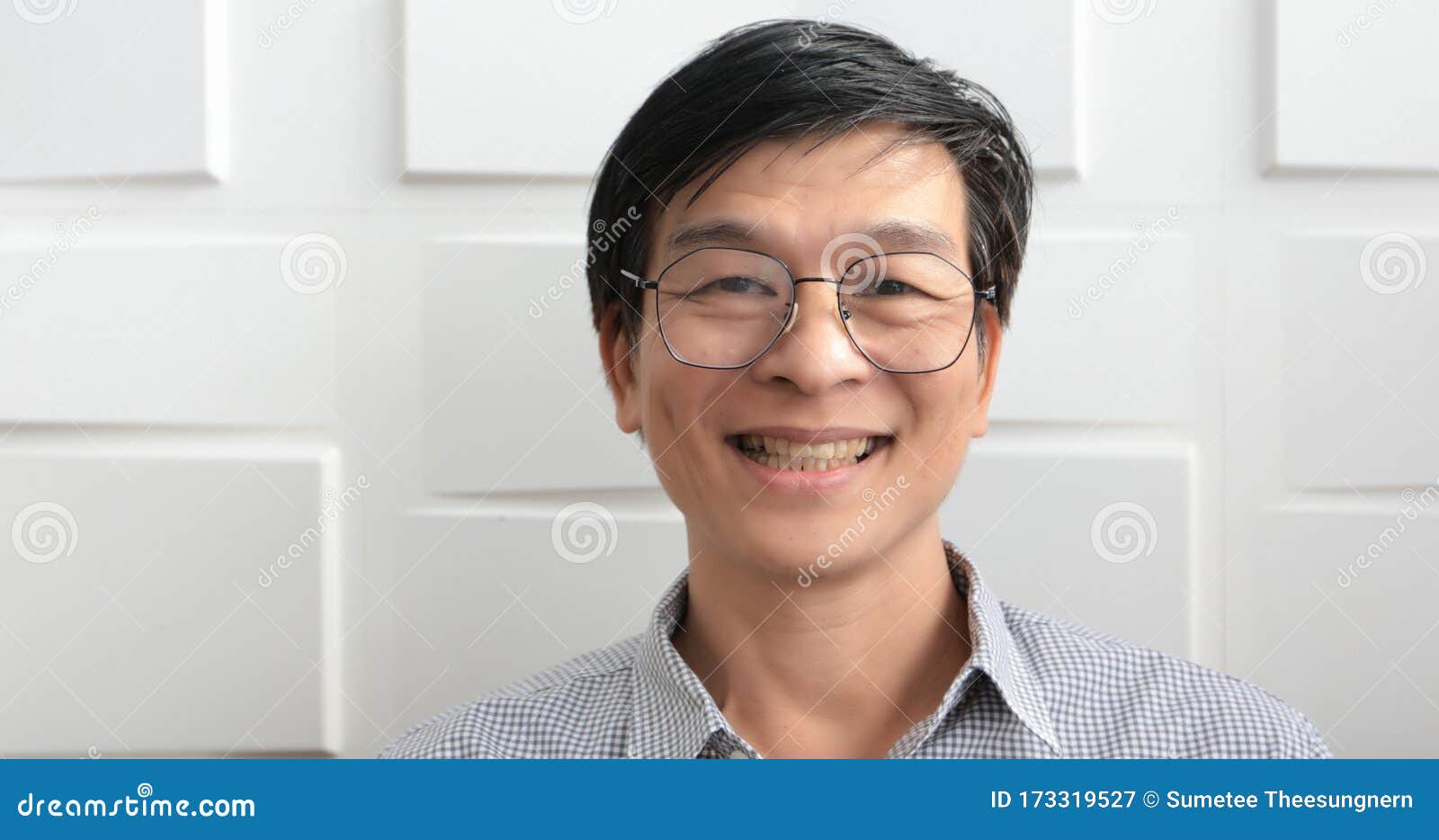 The Senior Asian Man Smiled and Laughed Happy Stock Image - Image of ...