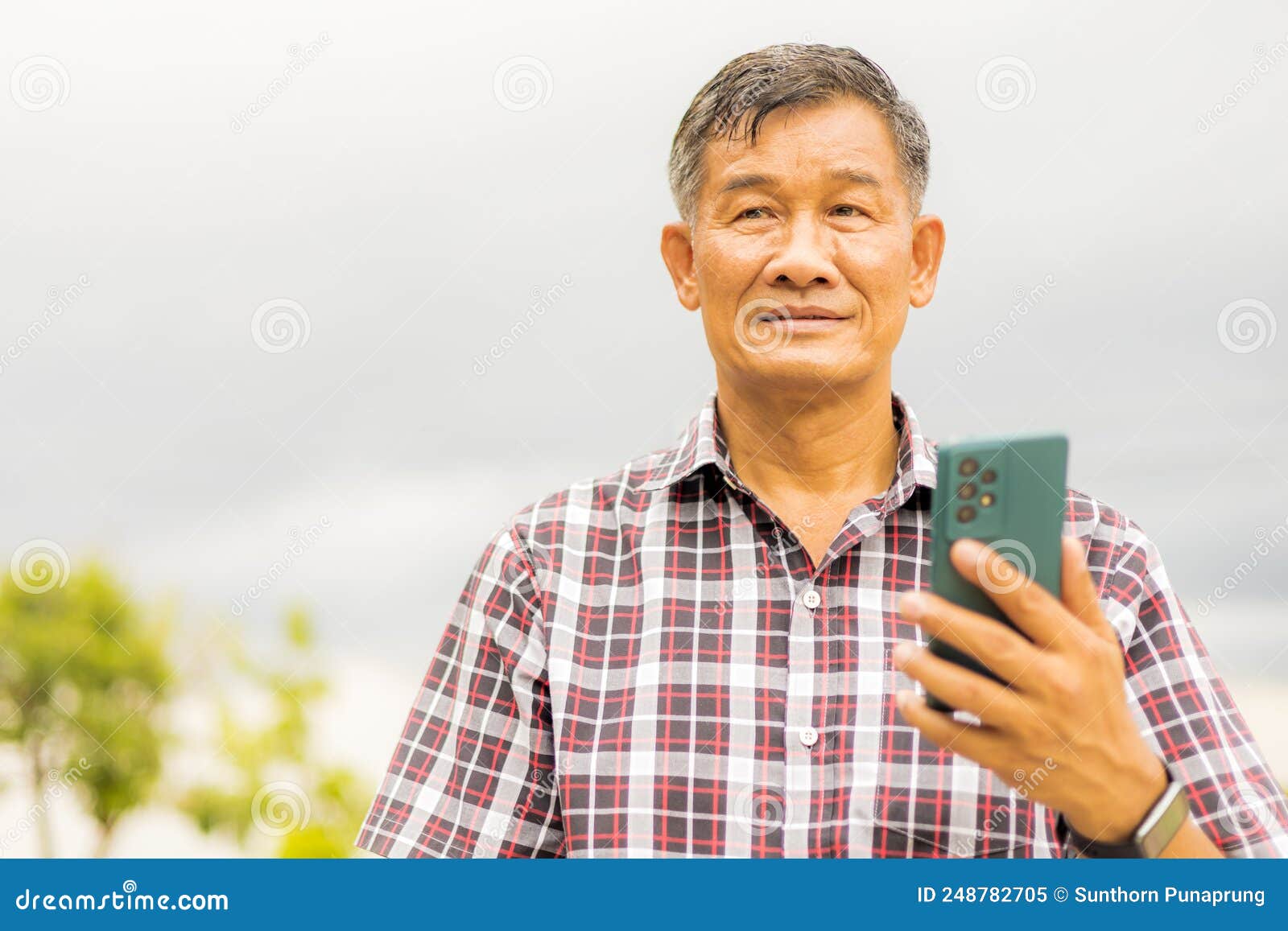 Senior Man Using a Smartphone. Lifestyle Senior Concept Stock Image ...