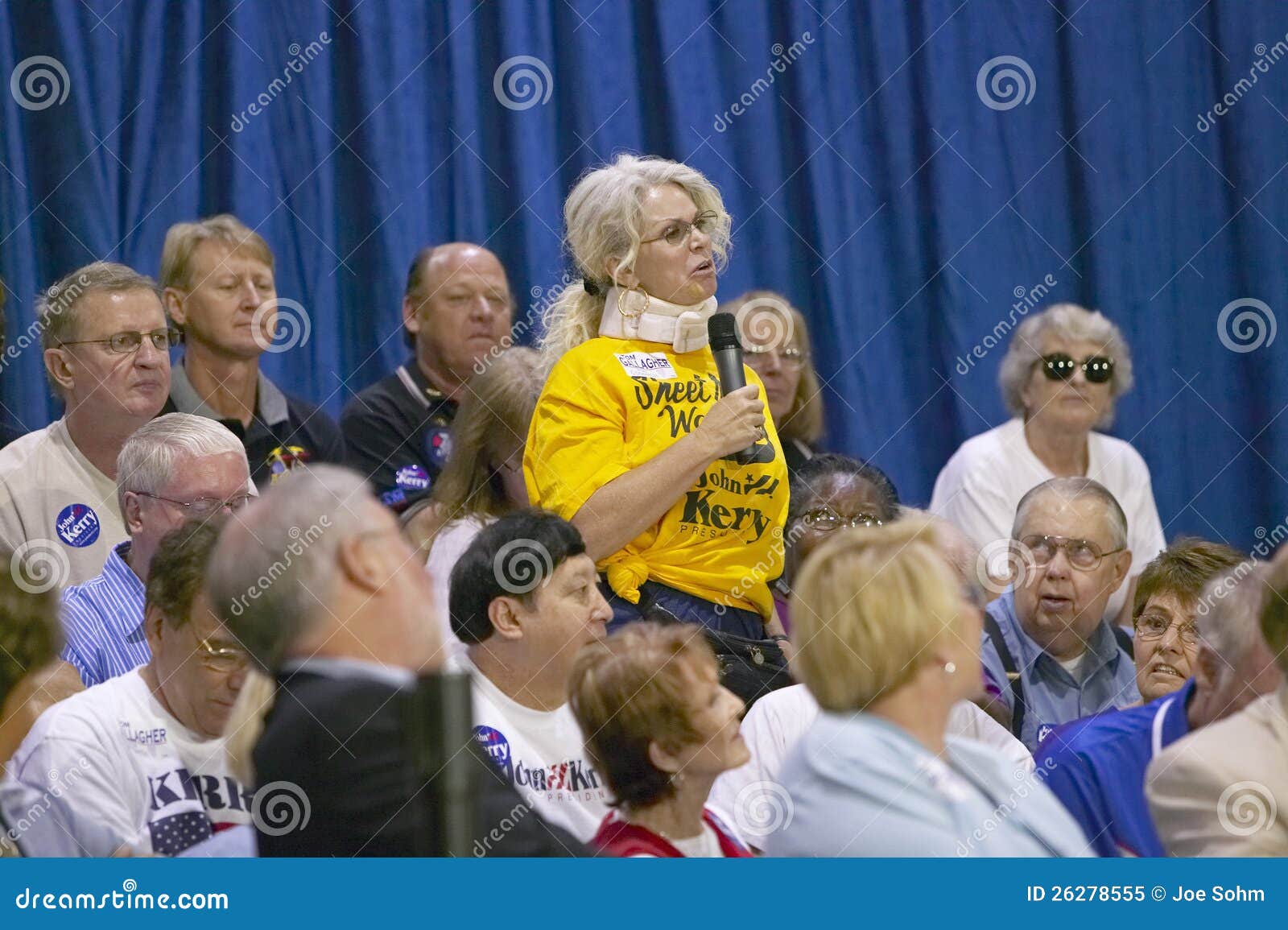 Senior Attendee Asks Question of Senator John Kerr Editorial Image ...