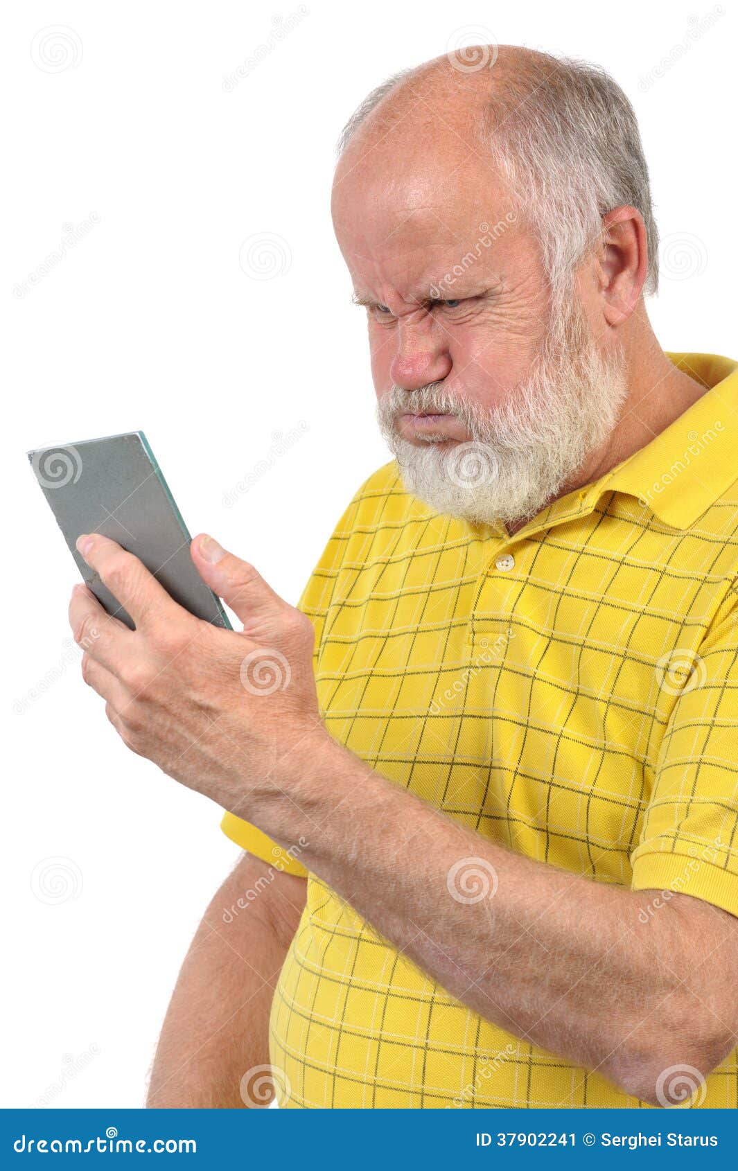 Senior Bald Man Wih Puffed Up Cheeks Stock Image - Image of grimace ...