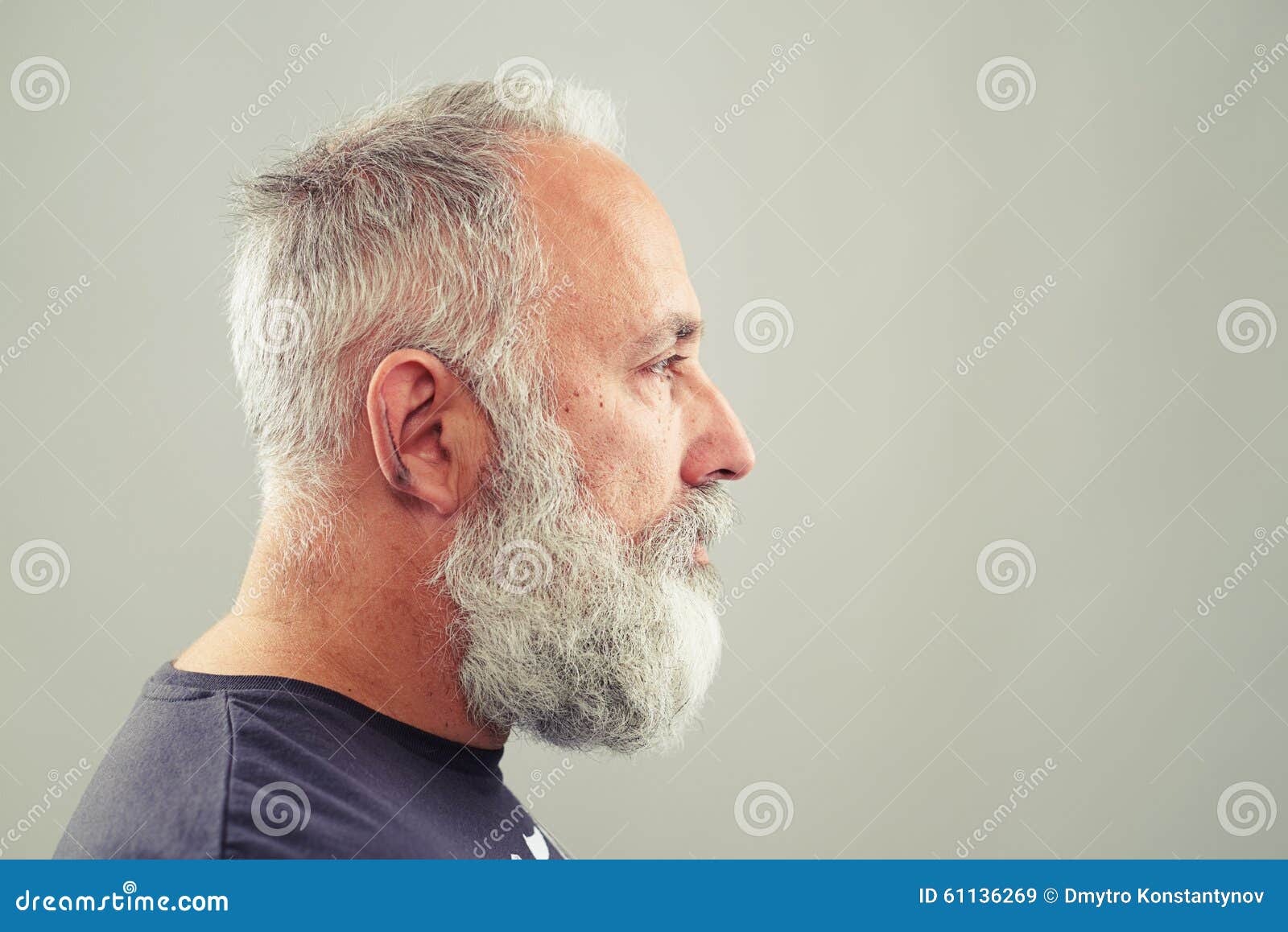 Senior Bearded Man Over Light Grey Background Stock Image - Image of ...