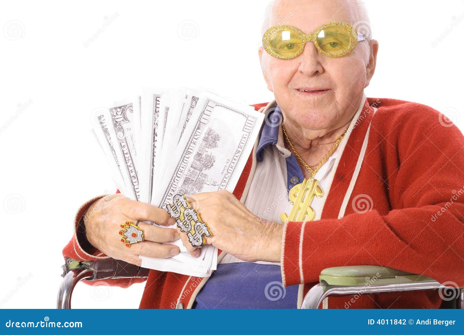 Senior bling stock photo. Image of happy, bald, isolated - 4011842