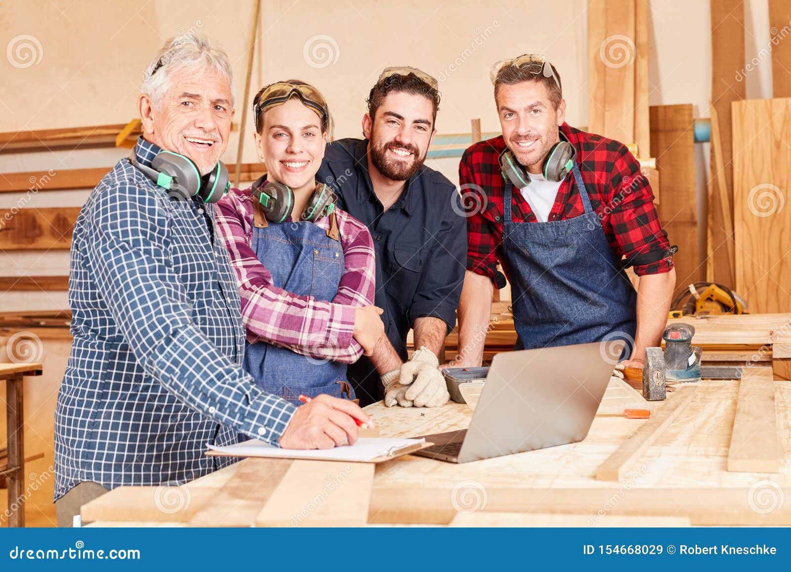 Senior Boss and His Young Successful Team Stock Image - Image of ...