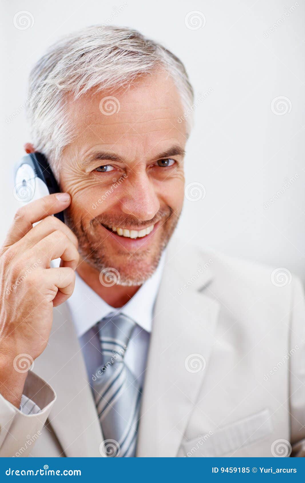 Senior Business Man Conversating on Phone Stock Image - Image of ...