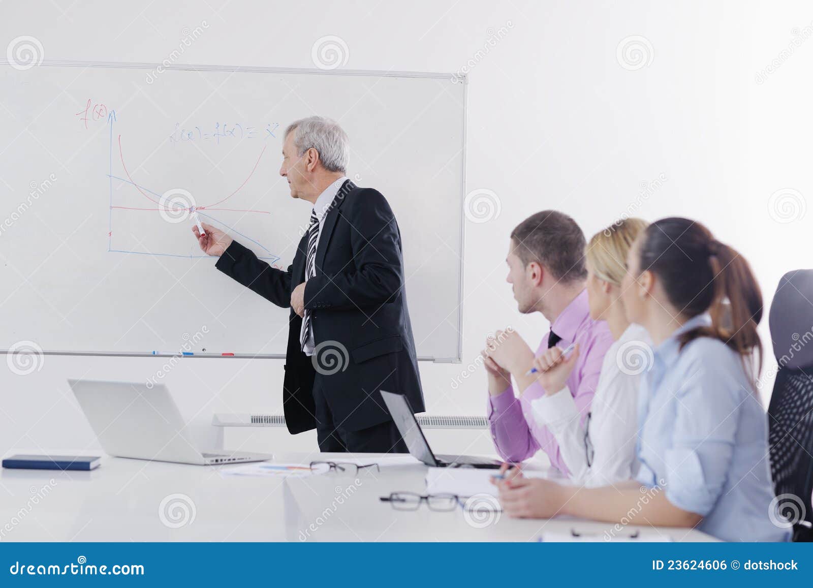 Senior Business Man Giving a Presentation Stock Photo - Image of ...