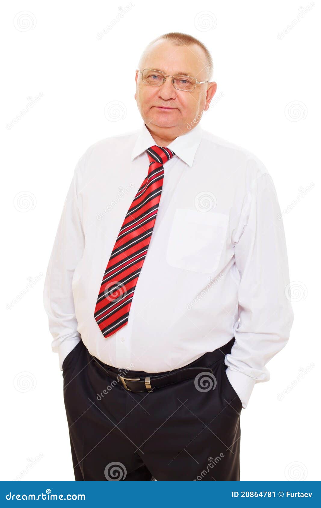 Senior Business Man with Hands in Pockets Stock Image - Image of ...