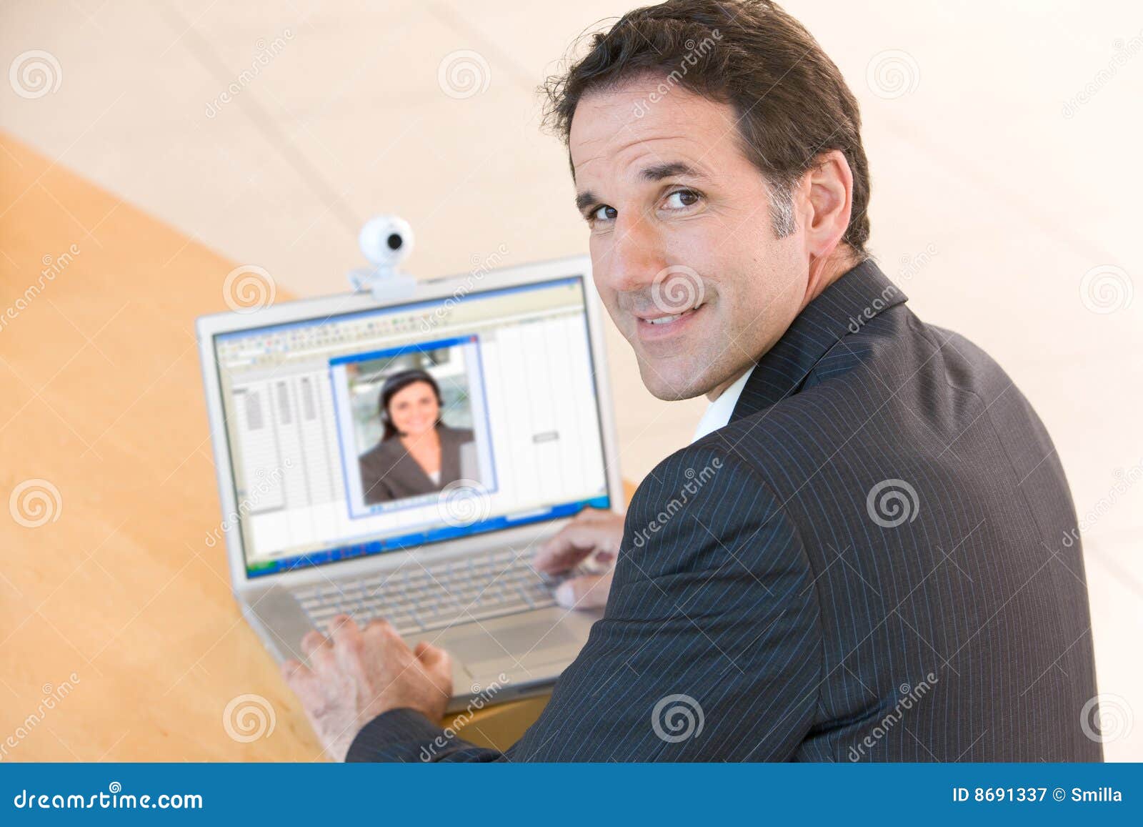 Senior Business Man Working on Laptop Stock Image - Image of conference ...