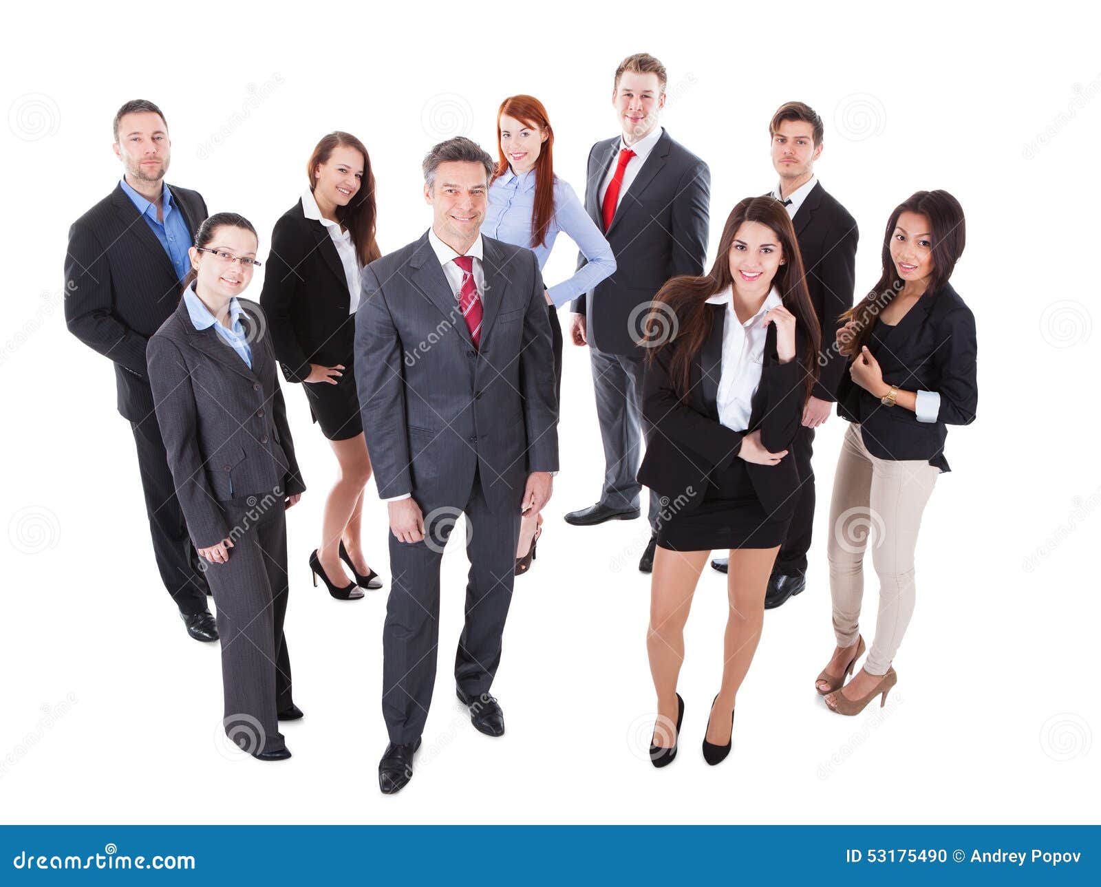 Senior Business Manager Standing on Front of His Team Stock Photo ...