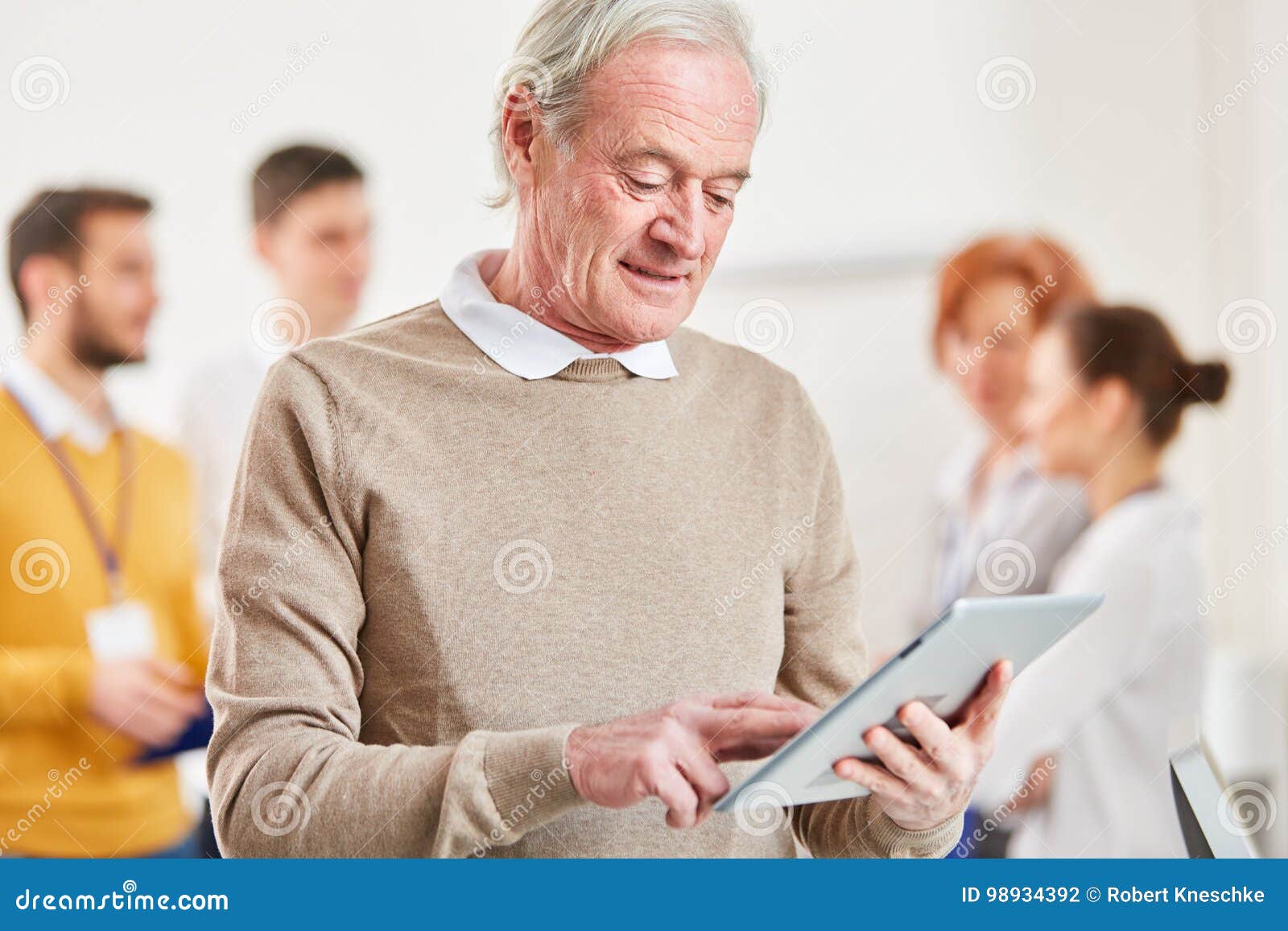 Senior Working with Tablet Computer Stock Photo - Image of corporate ...