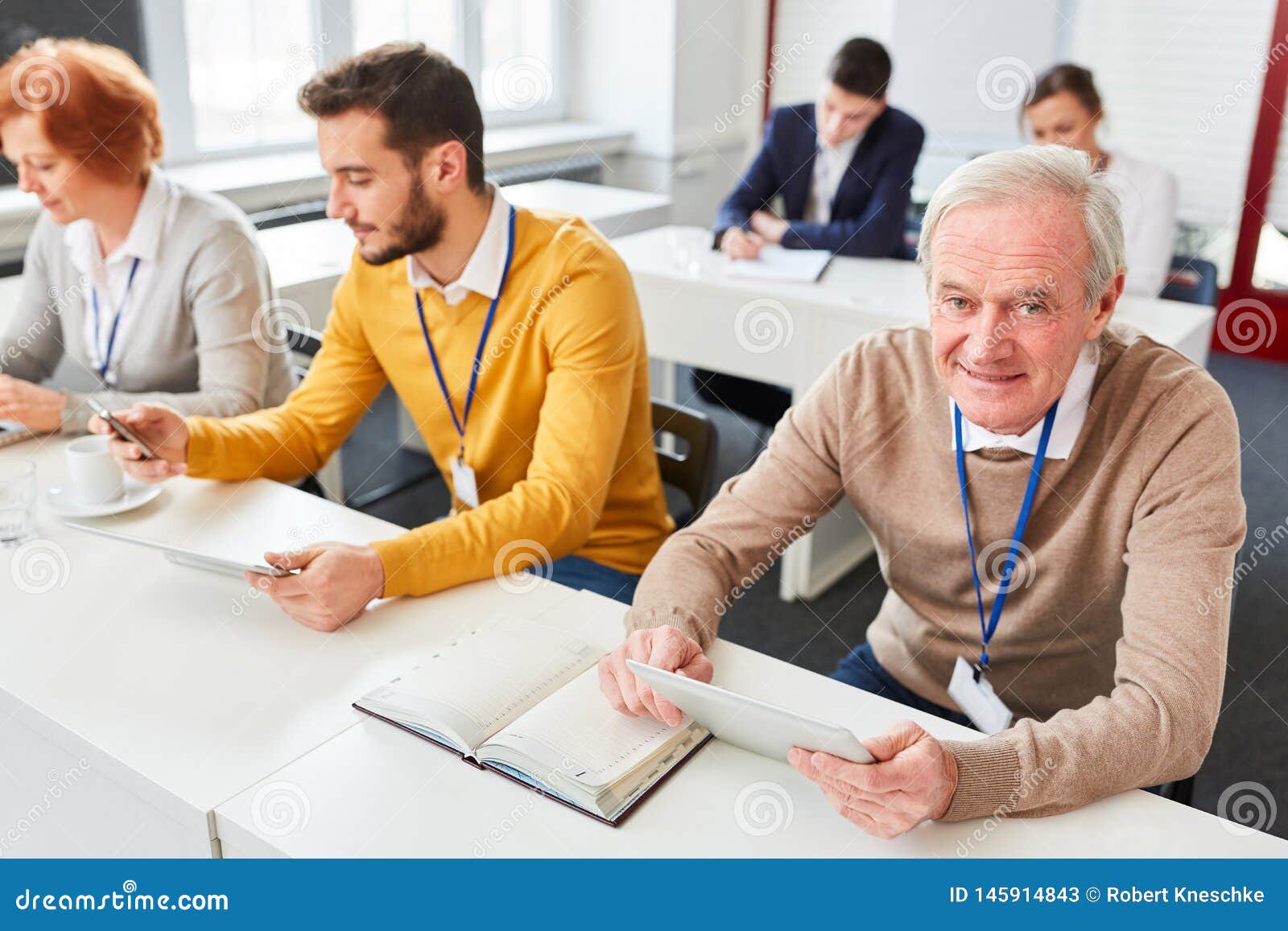 Senior Business People in Computer Training Stock Image - Image of ...