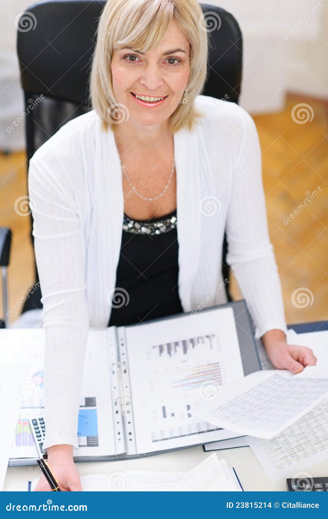 Senior Business Woman Working at Office Stock Photo - Image of ...