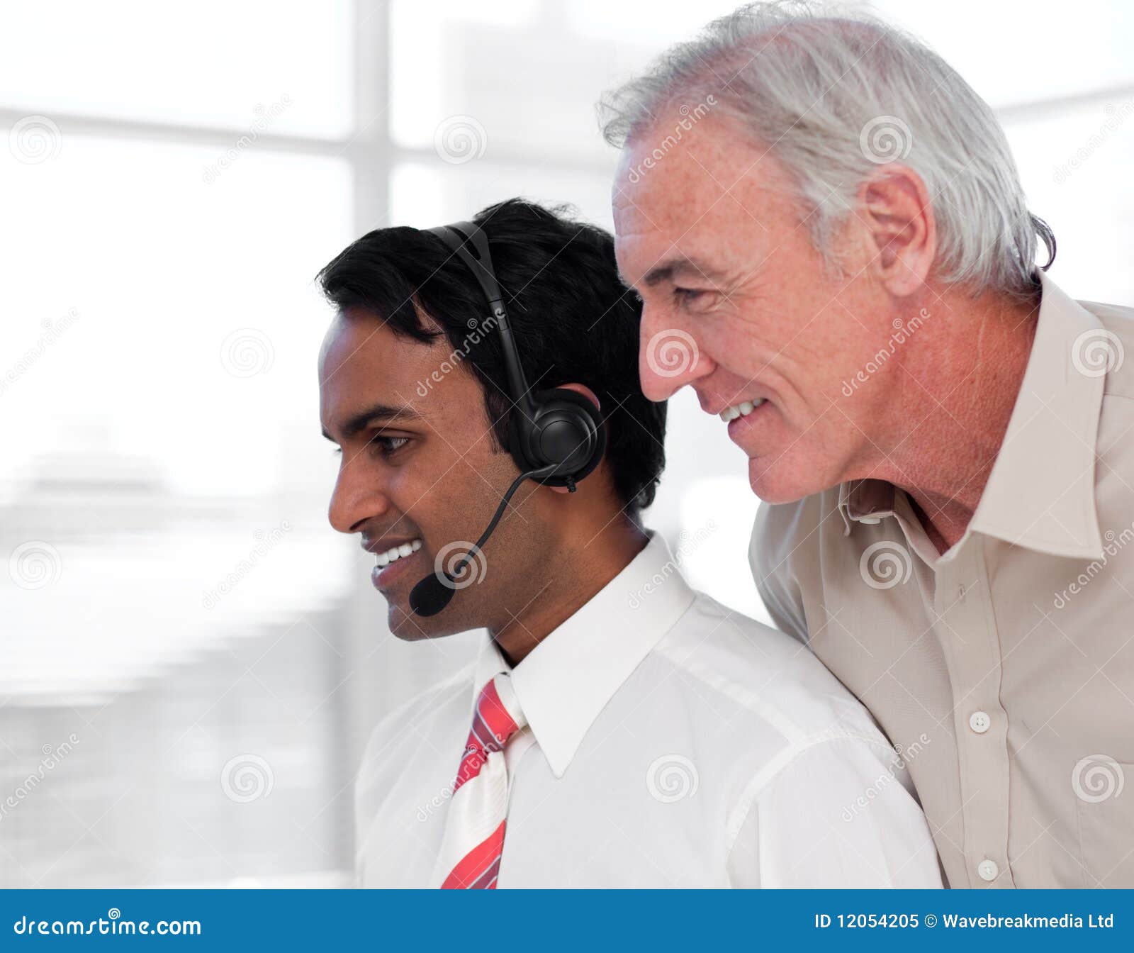 Senior Businessman Checking Work Stock Image - Image of female ...