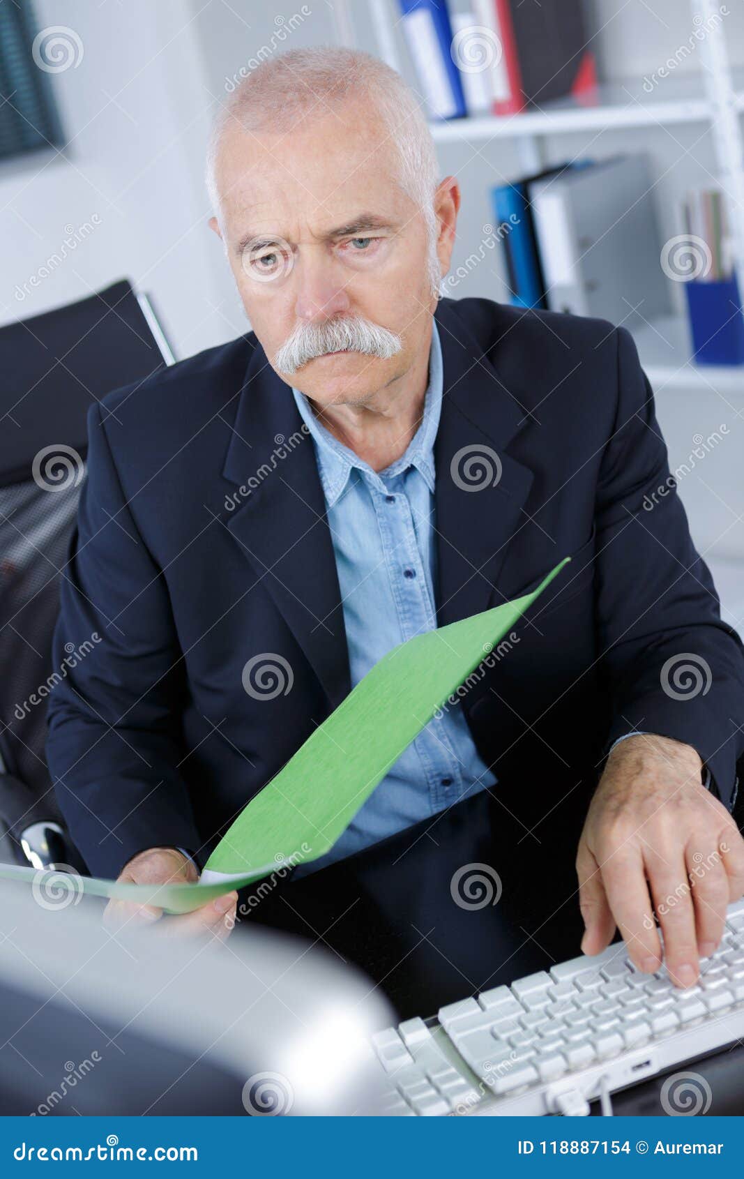 Senior Businessman with Computer Stock Photo - Image of computer ...