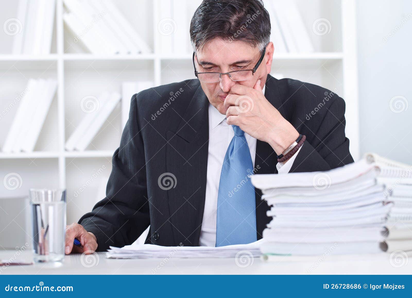 Senior Businessman Concentrate on Work Stock Photo - Image of confident ...