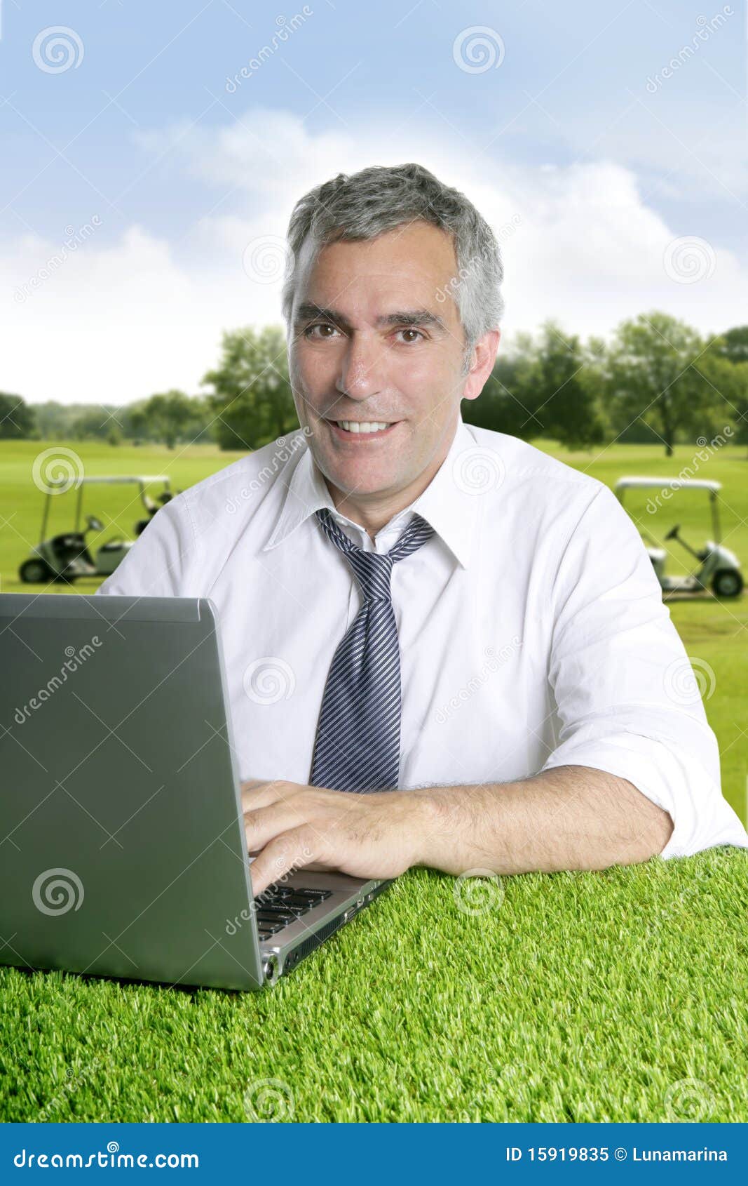 Senior Businessman Golf Course Computer Stock Image - Image of ... Senior Businessman Golf Course Computer Stock Image - Image of ...