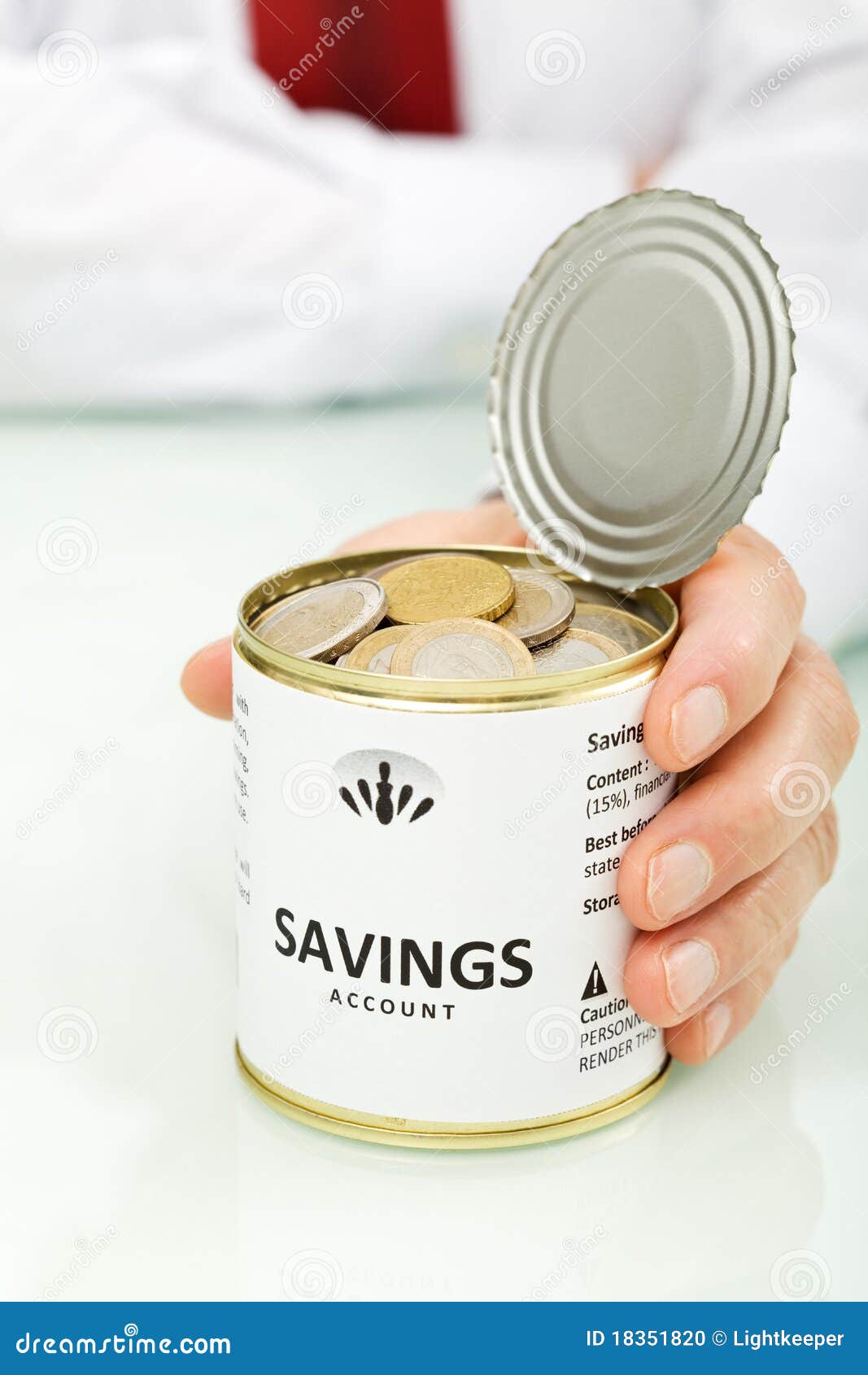 Senior Businessman Hands Holding Can with Coins Stock Photo - Image of ...