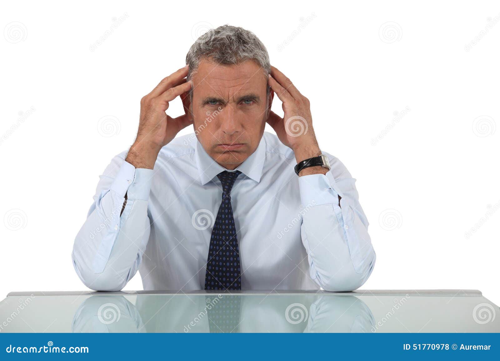 Senior Businessman with Headache Stock Photo - Image of executive ...